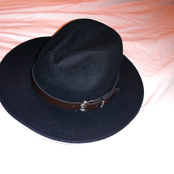 Accessories | Black Hat With Buckle | Poshmark